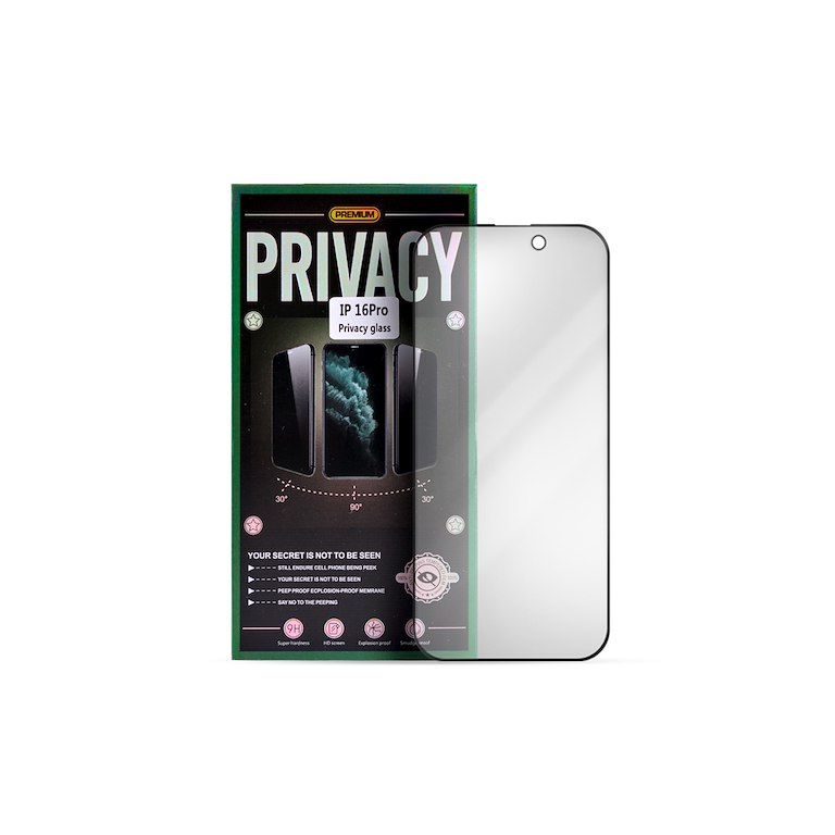 Nalepnica Display-a Glass PRIVACY 5D FULL GLUE za iPhone 16 Pro (6.3")