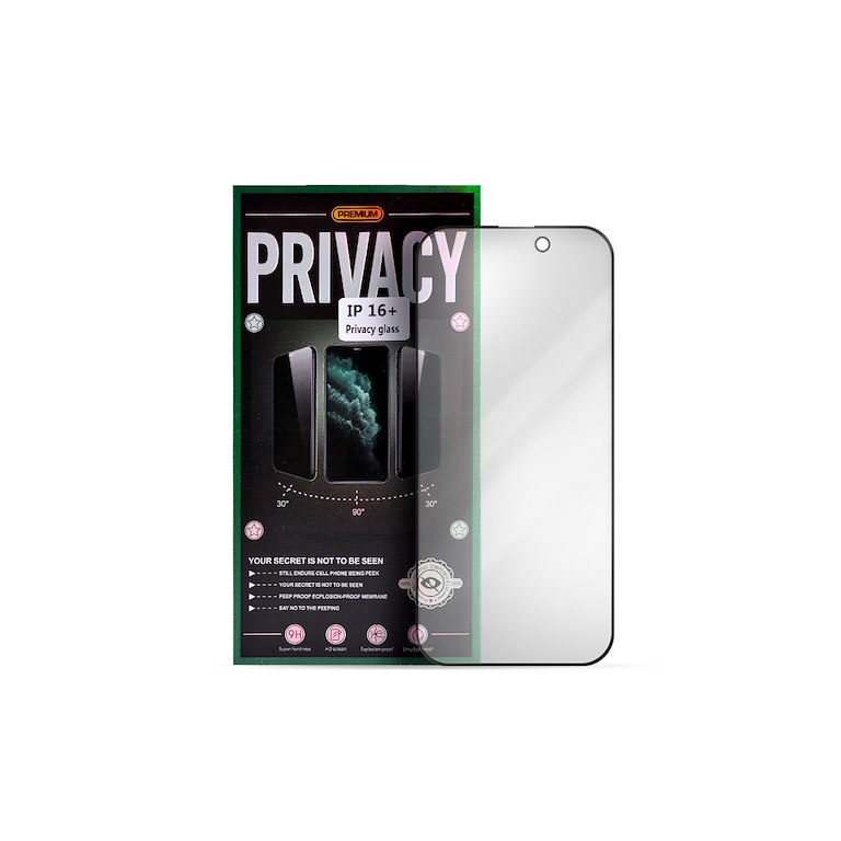 Nalepnica Display-a Glass PRIVACY 5D FULL GLUE za iPhone 16 Plus (6.7")