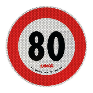 NALEPNICA OGRANIČENJA "80" REFLEKTUJUĆA VELIKA 20CM