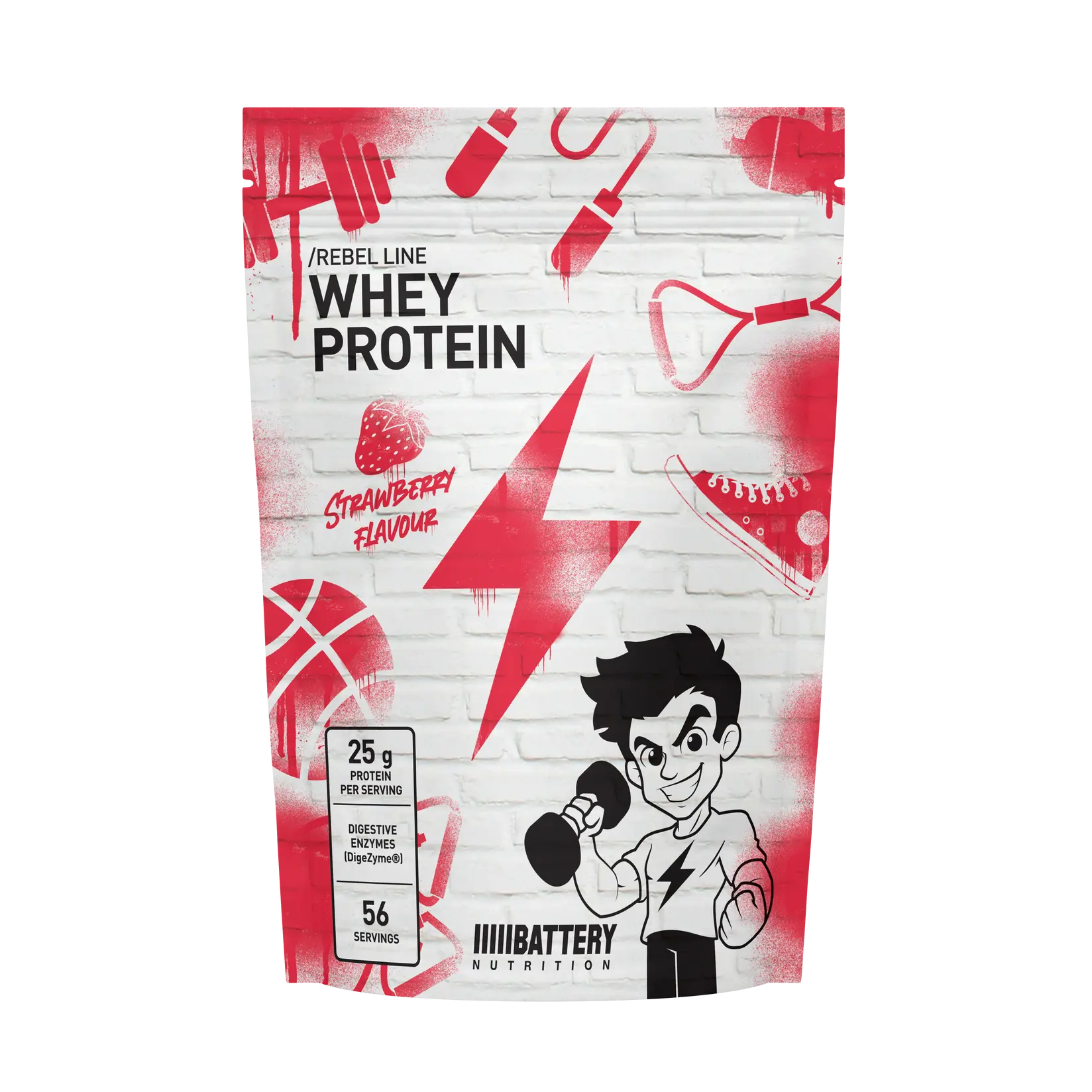 BATTERY WHEY PROTEIN - јagoda 1800g