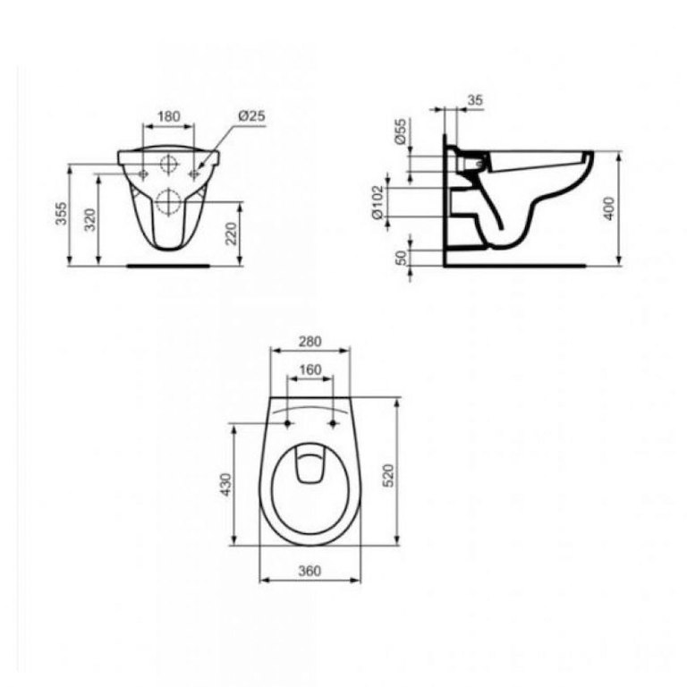 WC ŠOLJA IDEAL STANDARD KONZOLNA