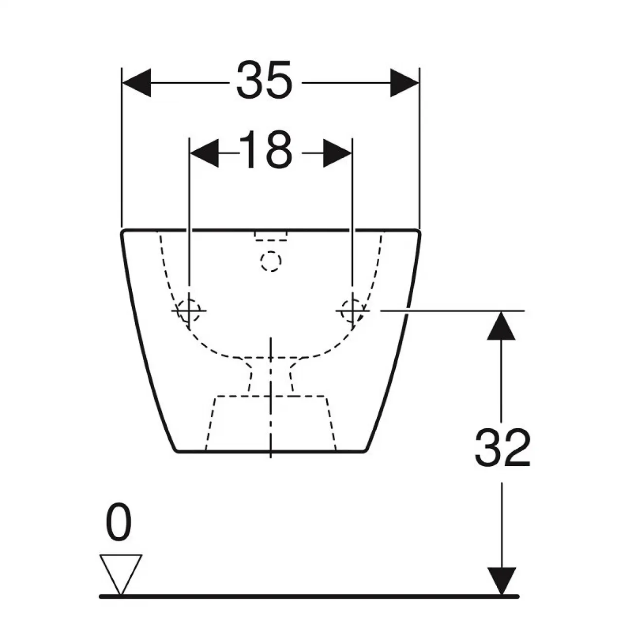 BIDE GEBERIT SMYLE SQUARE KONZOLNI