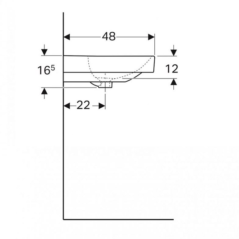 LAVABO 120X48 GEBERIT SMYLE SQUARE