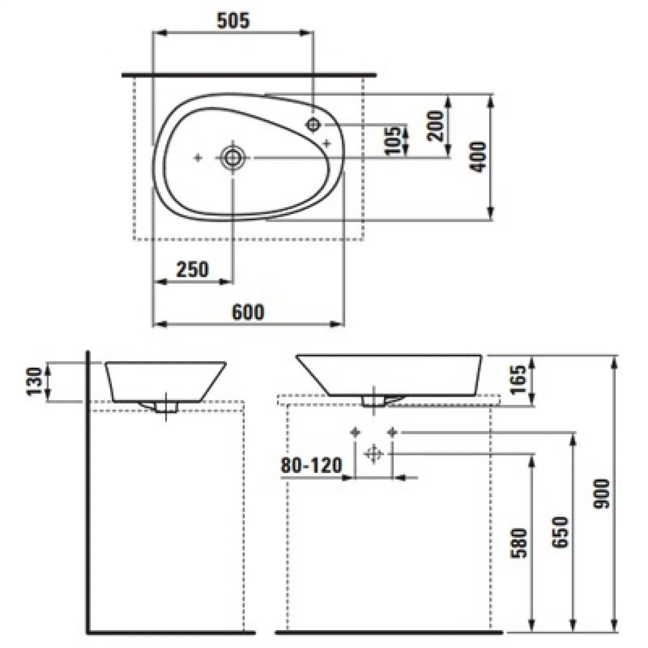 LAVABO 60X40 LAUFEN PALOMBA