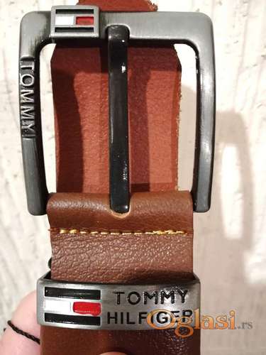 Novi muski kozni markirani kais Tommy Hilfiger Braon koza Novo