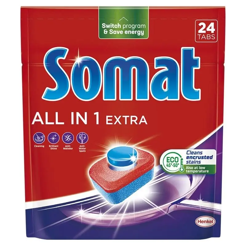 Somat All in One Extra Tablete za mašinsko pranje posuđa, 24 komada