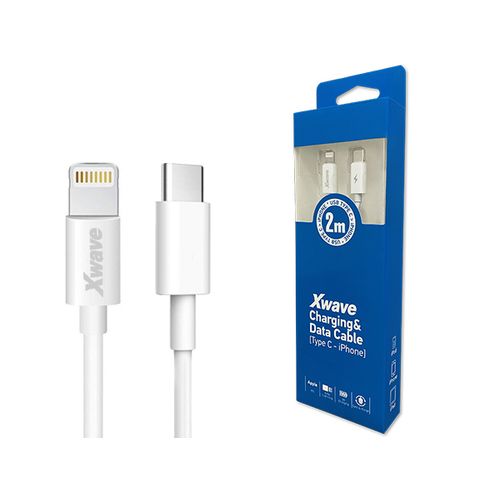 Xwave Kabl USB Tip-C za IPHONE 2M 3A,lightning aluminium,beli