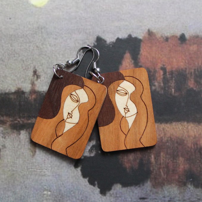 Drvene minđuše/Wooden earrings 38-P-DK-L-O.PJ.J.