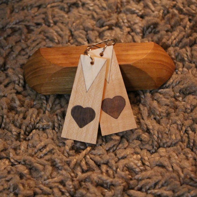 Drvene miđuše/Wooden earrings 25-T-TS-N-PJ.J.O.