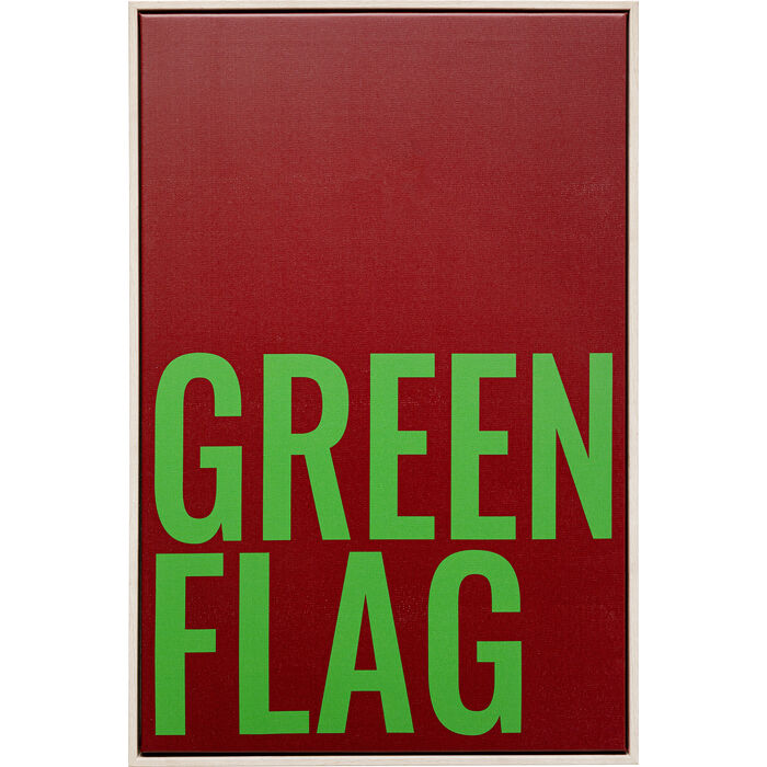 Framed Picture Green Flag 40x60cm