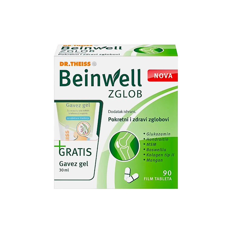 DR. THEISS Beinwell ZGLOB 90 Tableta sa Bosvelijom i Glukozaminom GRATIS Gavez Gel