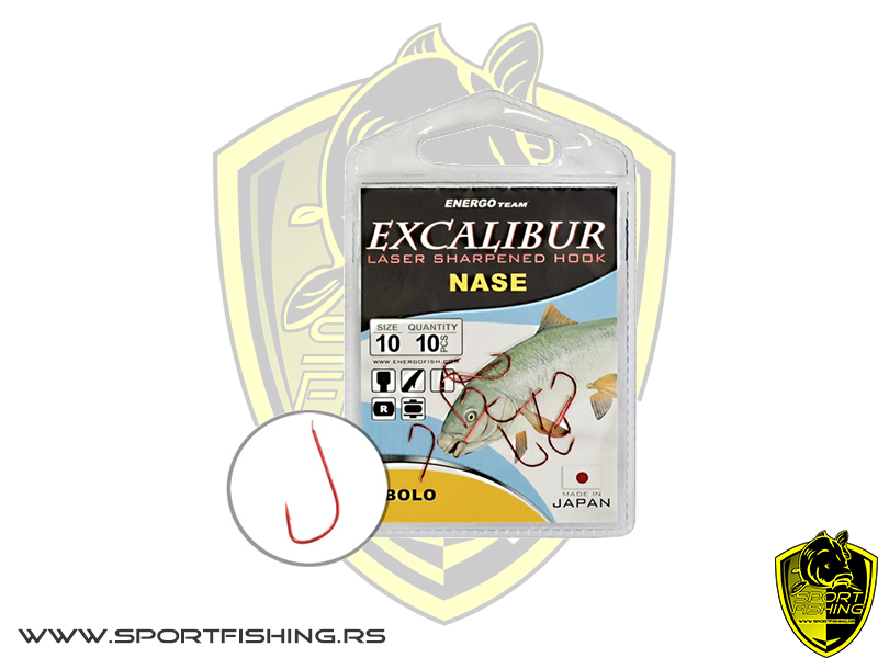 EXCALIBUR NASE BOLO RED vel.08 pak.10kom