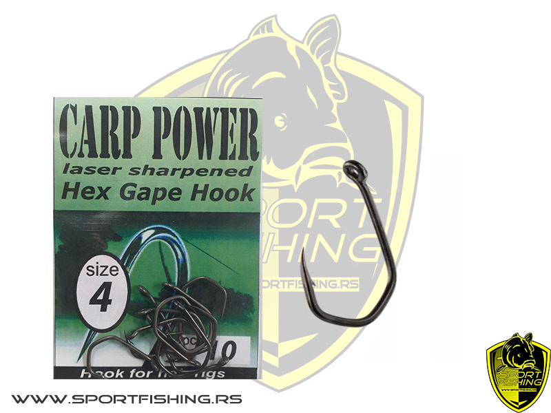 CARP POWER HEX GAPE HOOK vel.2 pak.10kom