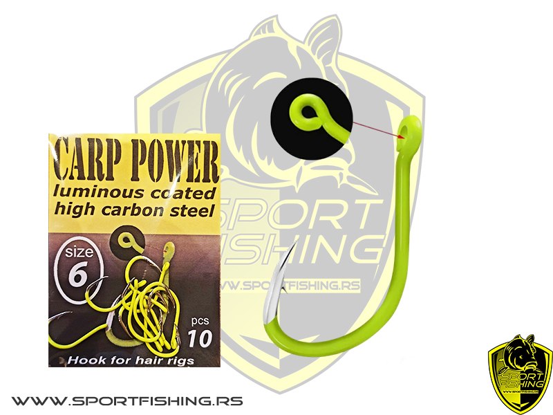 CARP POWER LUMINOUS COATED HOOK vel.2 pak.10kom