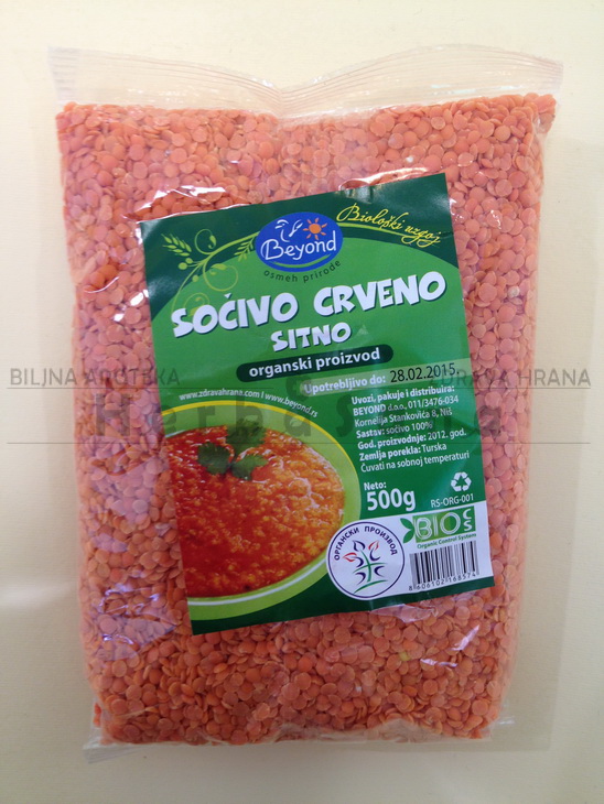 Crveno sočivo 500 g (organski proizvod)