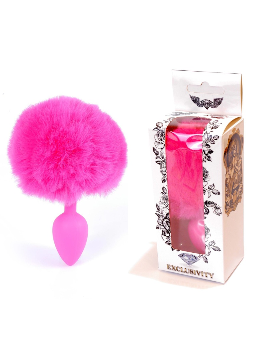 Jewellery Silicon PLUG - Bunny Tail - Pink 64 00099