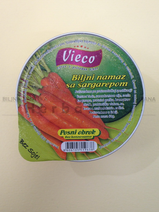 Vieco biljni namaz sa šargarepom 50g