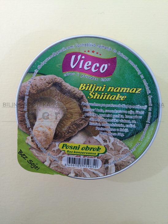 Vieco biljni namaz sa šitake (shiitake) pečurkama 50g