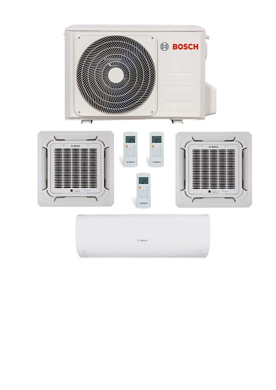 Klime
Bosch multi sistem 36000 BTU – 1 zidna 18000 BTU + 2 kasetne 7000 BTU