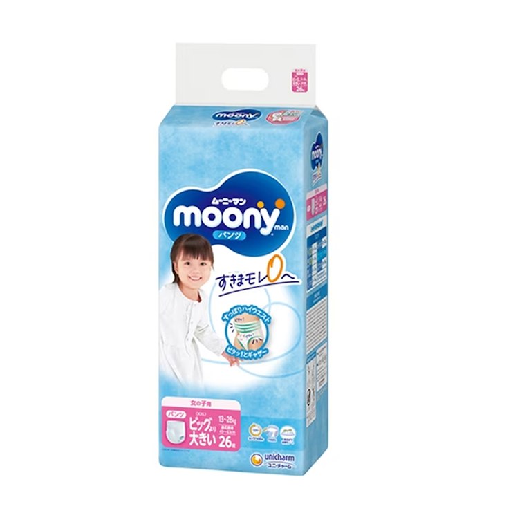 Moony gaćice Airfit XL devočice 12-22kg, 38kom.