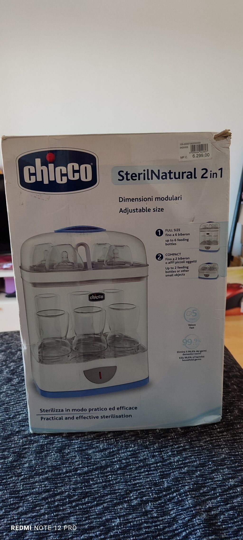 Chicco sterilizator za flasice,vrlo malo koriscen,bukvalno je