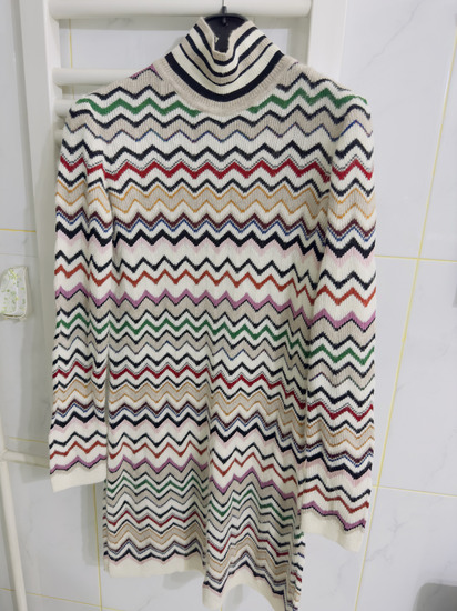 NOVO Missoni zig-zag vunena haljina M