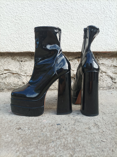 PVC/Latex Crne Bratz Čizme na Platformu 36