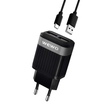 WEWO W-015 2xUSB 2.4A + Type-C USB punjač