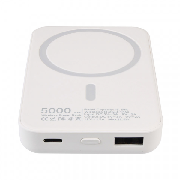 Power Bank Magsafe 5000 mAh 22.5W bela