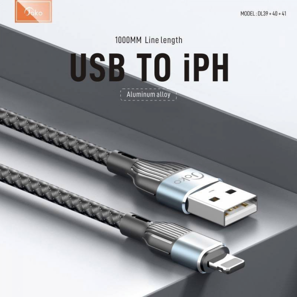 Kabel KONFULON Joke DL40 3A USB na iPhone Lightning sivi 1m