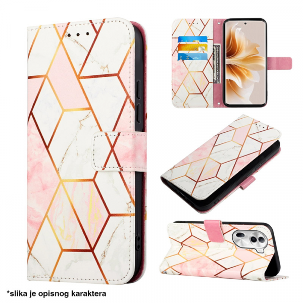 Futrola za telefon Maska na preklop Marble za Samsung A06/ A065F geometry roze