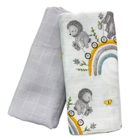 Muslin tetra pelene za bebe 2u1 Hedgehog