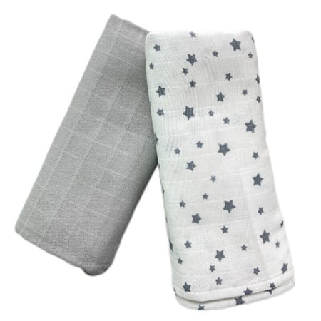 Muslin tetra pelene za bebe 2u1 Grey Stars