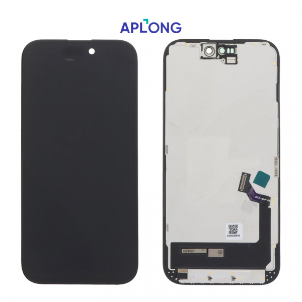 LCD za IPhone 15 + touch screen crni APLONG (SOFT OLED)