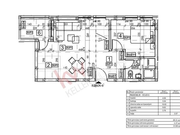 Stan 2.0, 43m2, Ljube Tadića (Beograd), 92000e