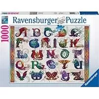 Puzzle slagalica 1000 delova Zmajev alfabet Ravensburger 16814