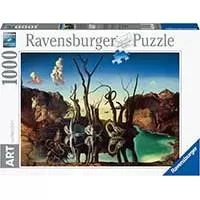 Puzzle 1000 delova Salvador Dali Slonovi koji se ogledaju u labudovima Ravensburger 17180