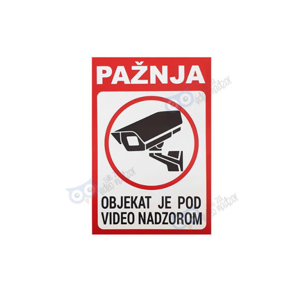 Nalepnica „Pažnja! Objekat je pod video nadzorom“ – 6x9cm