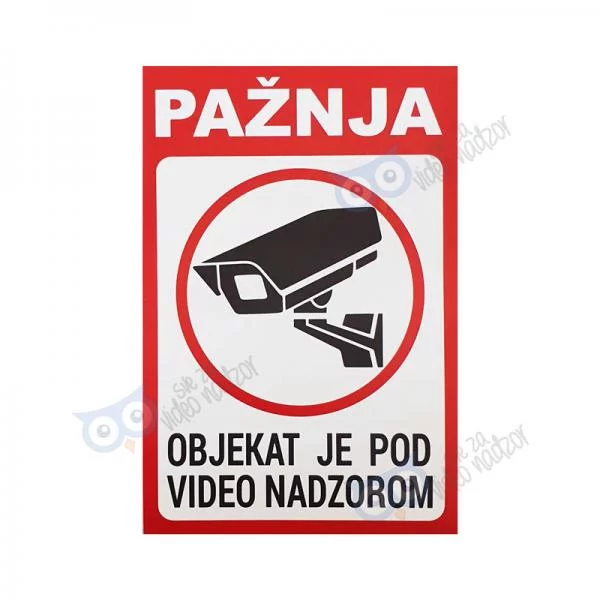 Nalepnica “Pažnja! Objekat je pod video nadzorom” – 14×21 cm