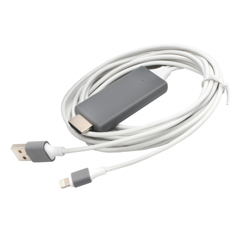 KABL LIGHTNING NA HDMI USB 2M SIVI