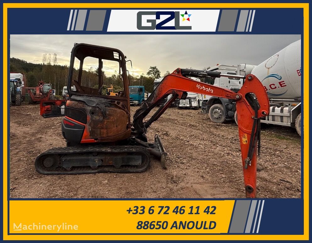 Kubota U 27-4 *ACCIDENTE*DAMAGED*UNFALL* mini bager nakon udesa