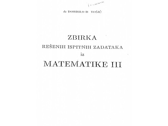 MATEMATIKA III REŠENI ZADACI ZA ETF