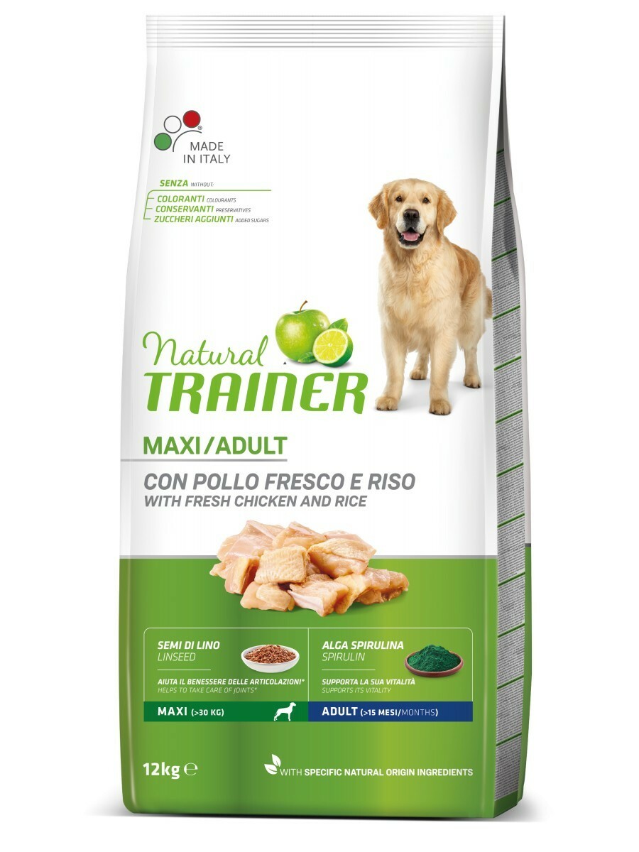 Trainer Natural Dog sa svežom piletinom za odrasle pse velikih rasa 12kg