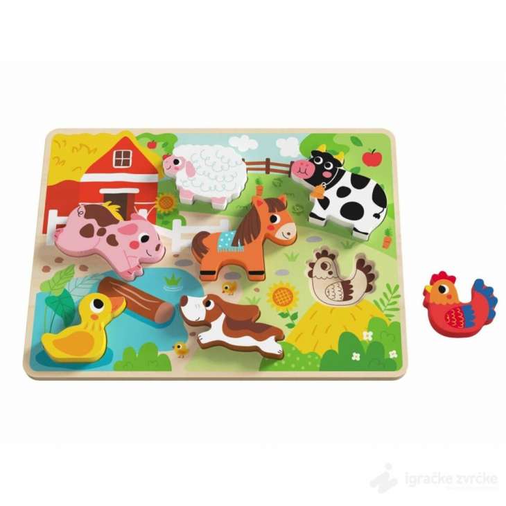 Tooky Toy drvene puzzle FARMA