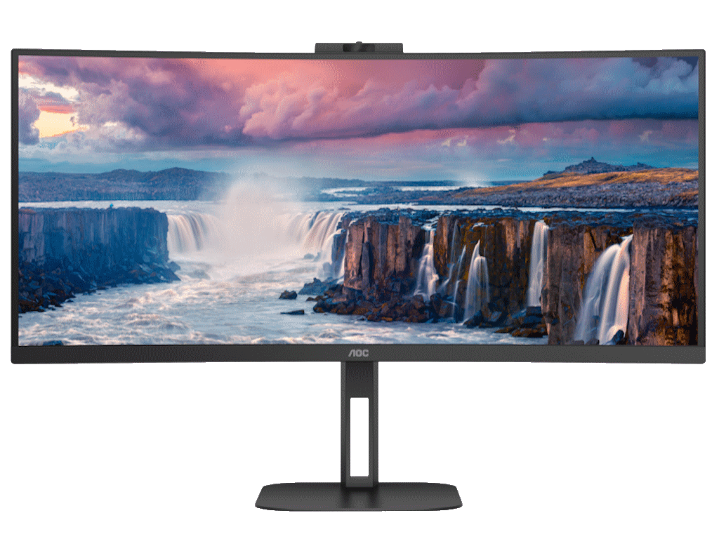 Monitor AOC CU34V5CW/BK 34"/VA,zakrivljen,21:9/3440x1440/100Hz/1ms MPRT/HDMI,DP,USB/visina/kamera