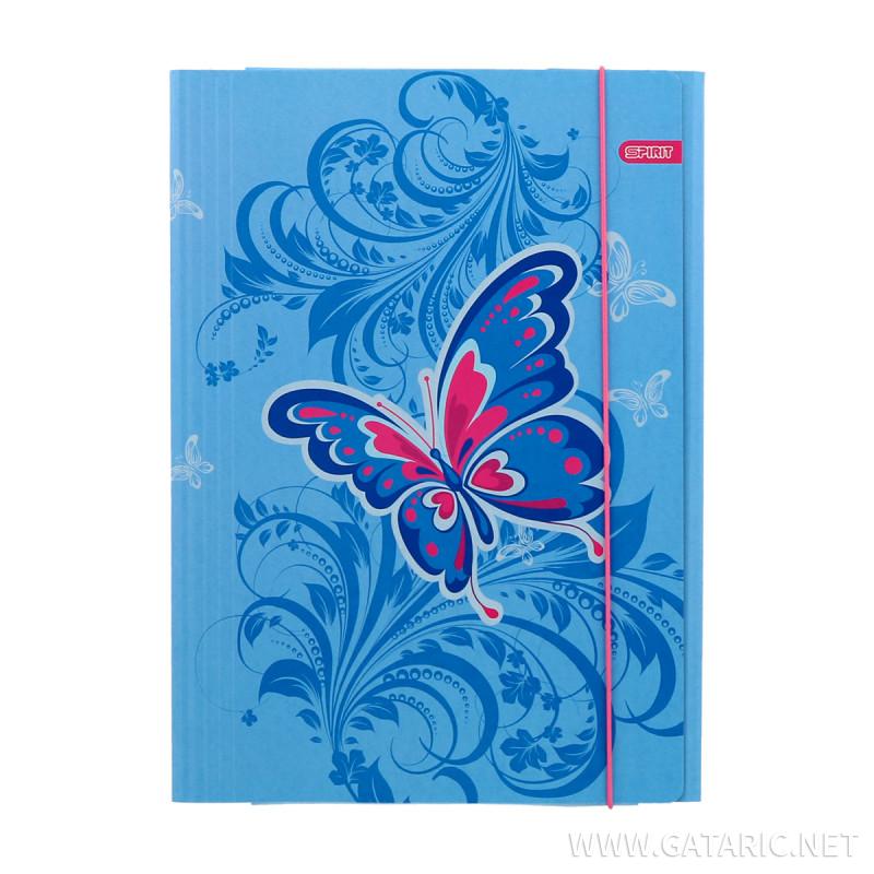 Fascikla Kartonska sa Gumom A4 "Blue Butterfly" 600g, Plava