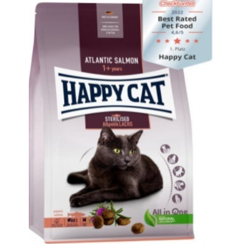 Happy cat za sterilisane mačke losos 10kg