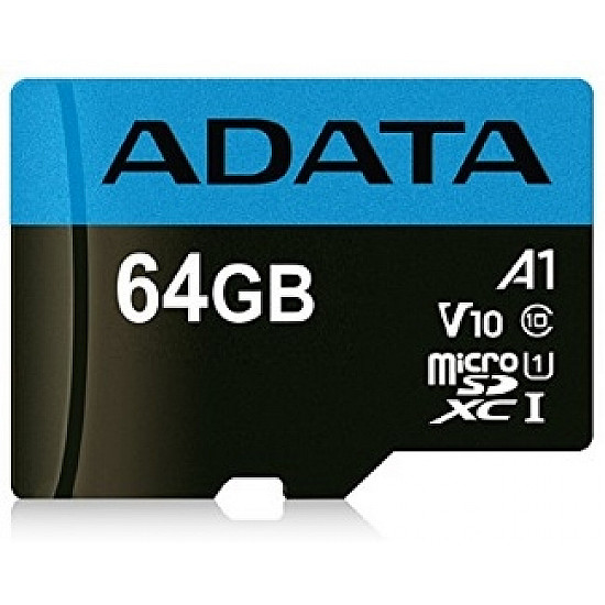 ADATA UHS-I MICROSDXC 64GB CLASS 10 + ADAPTER AUSDX64GUICL10A1-RA1