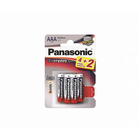 PANASONIC BATERIJE LR03EPS, 6BP -AAA 6KOM ALKALINE EVERYDAY POWER