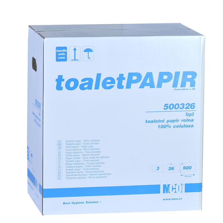 Toalet Papir TOP3 26×500 listića, troslojni, celuloza